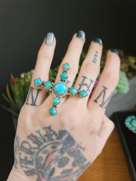 Turquoise Cross Ring – Backwoods Barbie Couture