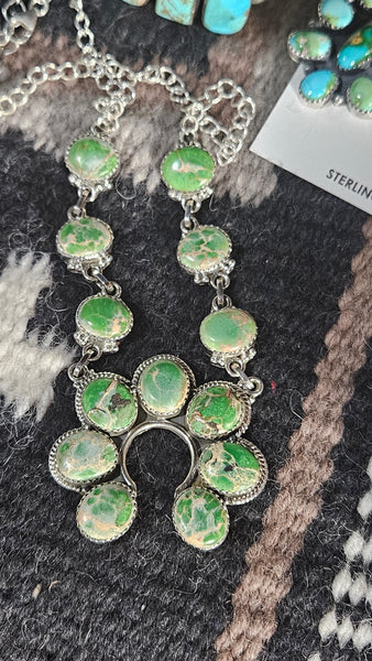 Sea Jasper Mini Squash Blossom Necklace SALE – Backwoods Barbie Couture